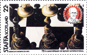 Stamp: Chess (Scotland, Staffa: Cinderella Stamps(Chess 1980) Col:GB-SF ...