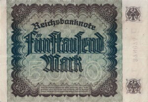 Banknote: 5,000 Mark (Germany(1922 4th Issue - Reichsbanknote, Republic ...