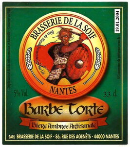 Drink Label: Barbe Torte (Brasserie de la Soif, FranceCol:FR-BEER-005227