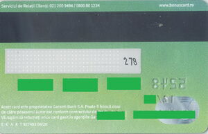 Bank Card: + Bonus (Garanti BBVA, RomaniaCol:RO-MC-0417