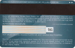 Bank Card: Nordea (Nordea Bank Polska S.A., PolandCol:PL-VI-0173.03