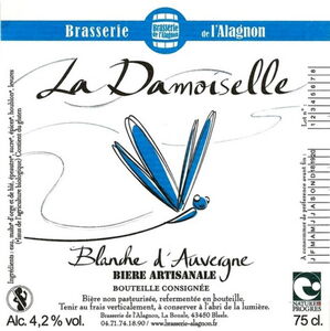 Drink Label: La Damoiselle Blanche (Brasserie de l'Alagnon, FranceCol ...