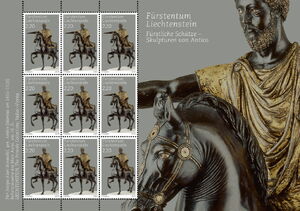 Stamp: Equestrian Statue of Marcus Aurelius by Antico (Liechtenstein ...