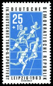 Stamp: Relay Race (Germany, Democratic Republic (DDR)) (Gymnastics) Mi ...
