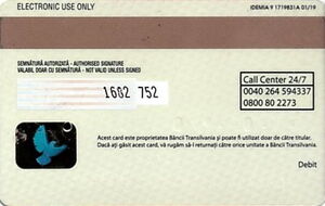 Bank Card: BT new sigla (Banca Transilvania, RomaniaCol:RO-VI-0182.04