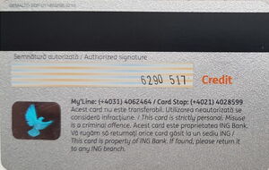 Bank Card: Ing (ING Bank, RomaniaCol:RO-VI-0191.01