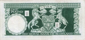Banknote: 1 Pound Sterling (Scotland(Royal Bank of Scotland 1966-1969 ...