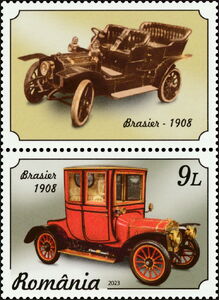 Stamp: Brasier, 1908 (Romania(The History of the Automobile) Rom:RO ...
