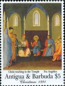 Timbre: "Christ Teaching in the Temple" (Antigua et Barbuda(Christmas ...