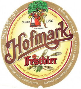 Drink Label: Hofmark Festbier (Hofmark Brauerei Cham, Germany, Federal ...