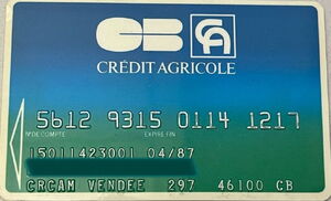 Bank Card: Credit Agricole (Credit Agricole, FranceCol:FR-GM-0103