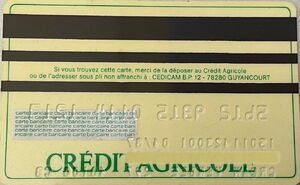 Bank Card: Credit Agricole (Credit Agricole, FranceCol:FR-GM-0103