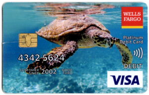 Bank Card: Wells Fargo Debit - Turtle (Wells Fargo, United States of ...