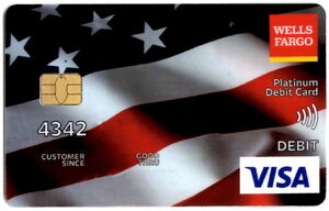 Bank Card: Wells Fargo Debit - American Flag (Wells Fargo, United ...