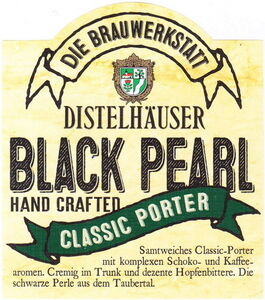 Etiqueta de bebida: Distelhäuser Black Pearl Porter (Distelhäuser ...