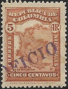 Stamp: Map of Colombia (Colombia(Officials 1920) Mi:CO D15