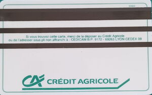 Bank Card: Credit Agricole (Credit Agricole, FranceCol:FR-GM-0104