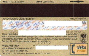 Bank Card: Erste Bank Visa (ERSTE Bank, AustriaCol:AT-VI-0023