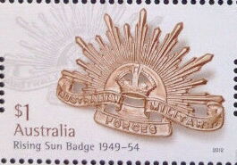 Stamp: Rising Sun Badge, 1949-1954 (Australia(Rising Sun Badge) Un:AU 3805