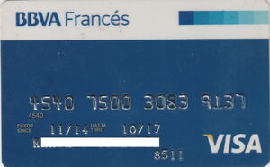Bank Card: BBVA Banco Frances (Banco Francés (BBVA), ArgentinaCol:AR-VI ...