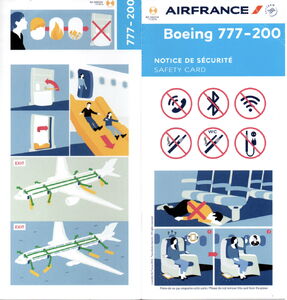 Safety Card: Boeing 777-200 (Air France, FranceCol:AFR-FR-0073