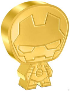 Moeda: 2 Dollars (Chibi® Coin - Marvel - Iron Man - Gilded) (Niuê ...