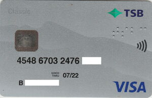 Bank Card: Visa TSB (TSB Bank Limited, New ZealandCol:NZ-VI-0024