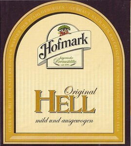 Drink Label: Hofmark Hell (Hofmark Brauerei Cham, Germany, Federal ...
