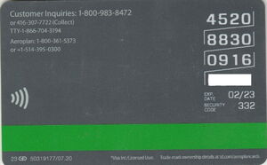 Bank Card: Aeroplan (TD Canada Trust / The Toronto Dominion Bank ...