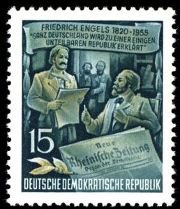 Stamp: Engels as editor (Germany, Democratic Republic (DDR)(Friedrich ...