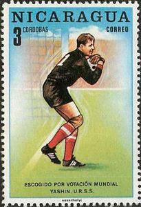 Stamp: Lev Yashin, USSR (Nicaragua(FIFA World Cup 1970 - Mexico) Mi:NI ...