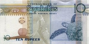钞票: 10 Rupees / Roupi (塞舌尔群岛(2011-2013 Issue) Wor:P-42a 💴