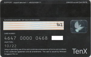 Bank Card: TenX (Wirecard Singapore Pte Ltd, SingaporeCol:SG-VI-0028
