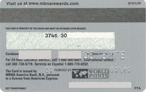 Bank Card: American Express-MBNA-Villanova University (MBNA America ...