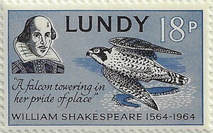 Stamp: Shakespeare (United Kingdom: Private Post Offices(Lundy (Bristol ...