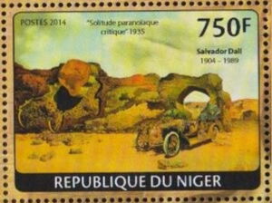 Марка: Paranoiac-Critical Solitude (Нигер(Salvador Dali (2014)) Mi:NE ...