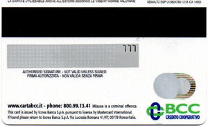 Bank Card: Carta BBC (Iccrea Banca, ItalyCol:IT-MC-0164