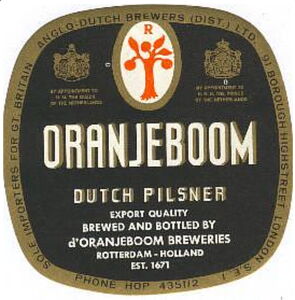 Drink Label: Oranjeboom Dutch Pilsener (Oranjeboom Bierbrouwerij ...