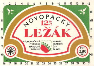 Drink Label: Novopacky lezak 12 (Pivovar Nova Paka, Czech RepublicCol ...