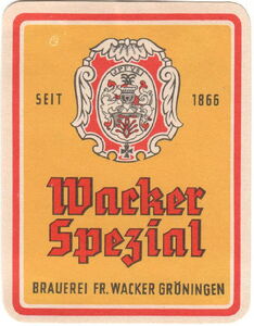 Drink Label: Wacker Spezial (Brauerei Fr. Wacker Gröningen, Germany ...