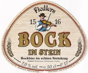 Drink Label: Fiedlers Bock im Stein (Engel Brauerei Schwäbisch Gmünd ...