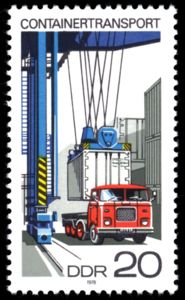 Stamp: Transferring Container to Semi Trailer (Germany, Democratic ...