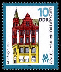 Stamp: Max Klinger House, Leipzig (Germany, Democratic Republic (DDR)) (Leipzig Spring Fair 1979 ...