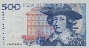Banknote: 500 Kronor (Sweden) (1985-2000 Regular Issue) Wor:P-58b