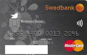 Bank Card: Leaves; Swedbank Mastercard business debit 11/16 (Swedbank ...