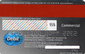 Bank Card: Leaves; Swedbank Mastercard business debit 11/16 (Swedbank ...