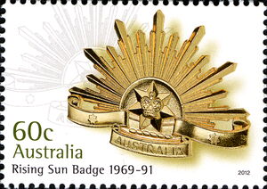 Stamp: Rising Sun Badge, 1969-1991 (Australia(Rising Sun Badge) Mi:AU ...