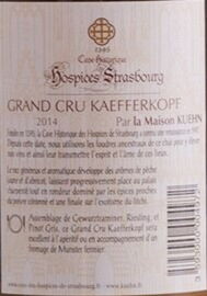 Drink Label: Cave Historique Hospices Strasbourg Grand Cru Kaefferkopf ...