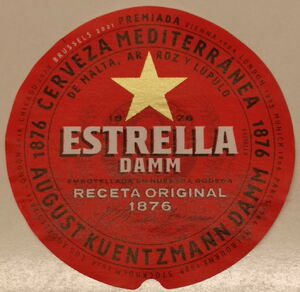 Etiqueta de bebida: Estrella Damm Receta Original 1876 (Damm S.A. (C.C. Damm S.L), EspañaCol:ES ...