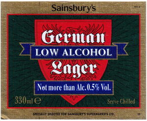 Drink Label: Sainsburys German Low Alcohol Lager (Dortmunder Actien ...